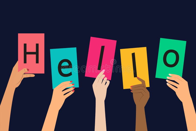 Hi or Hello hand gesture stock vector. Illustration of movement - 188093238