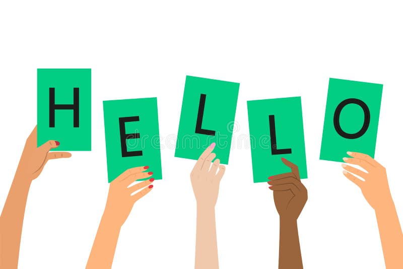 Hi or Hello hand gesture stock vector. Illustration of movement - 188093238