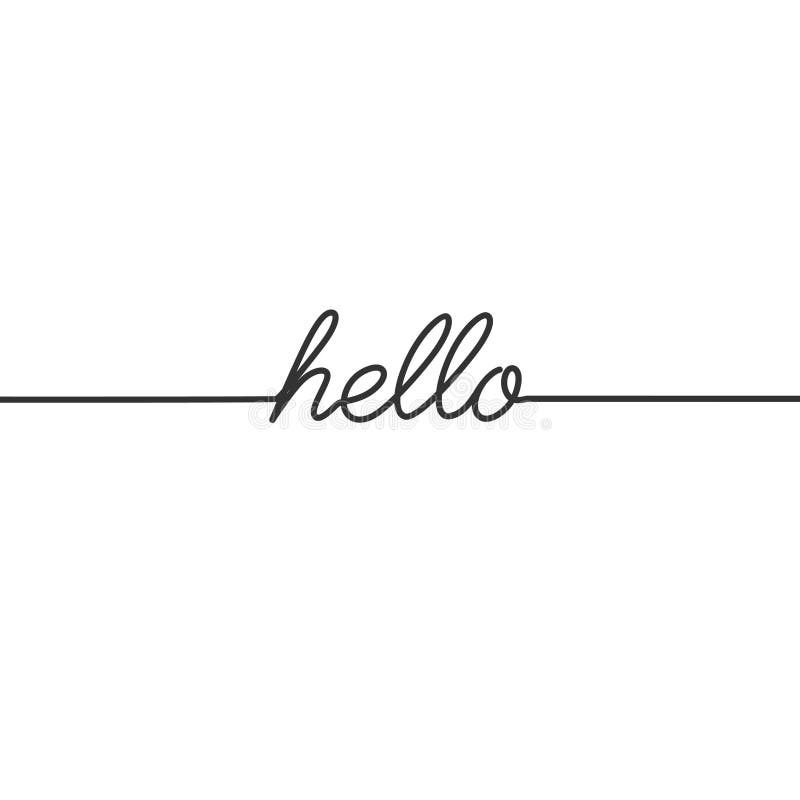 Hello - Continuous Line Drawing Typography Lettering Minimalist Design ...