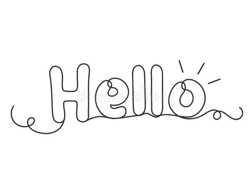 Continuous Line Hello Stock Illustrations – 971 Continuous Line Hello ...