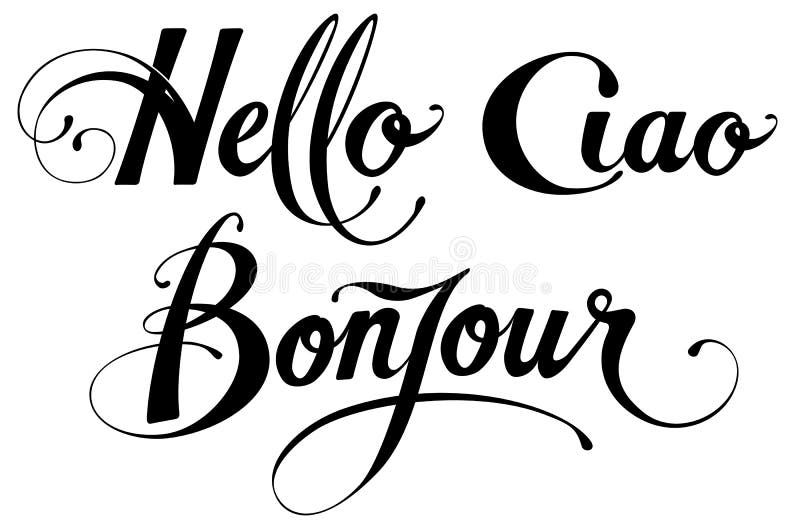 Hello - Custom Calligraphy Text Stock Vector - Illustration of hallo ...