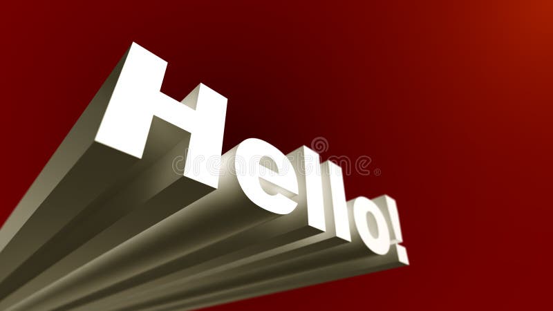 Hello 3d Letters Welcome Banner Background First Slide Presentation Red ...