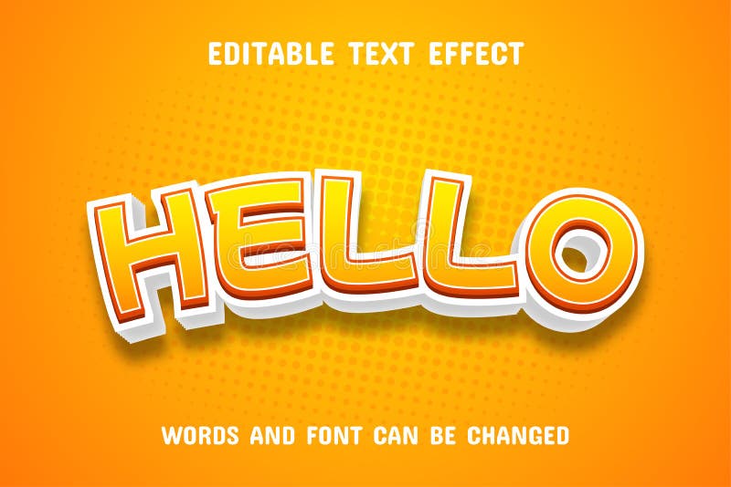 Hello 3d text effect stock vector. Illustration of banner - 255574944