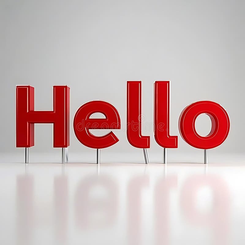 Hello 3D Text Effect Isolated on a White Background Stock Illustration ...