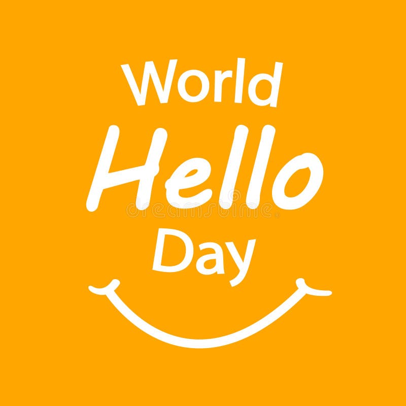 World hello day typography stock vector. Illustration of media - 259485729