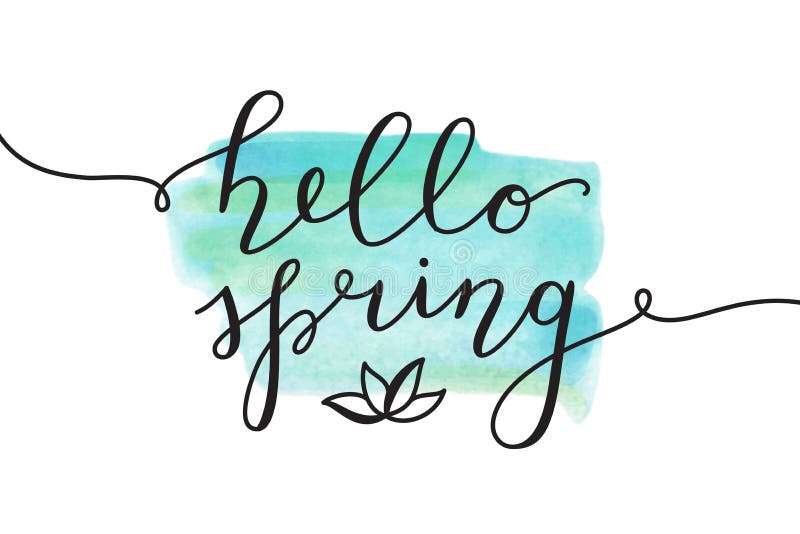 Hello-de Lente Het Van Letters Voorzien Vector Illustratie ...