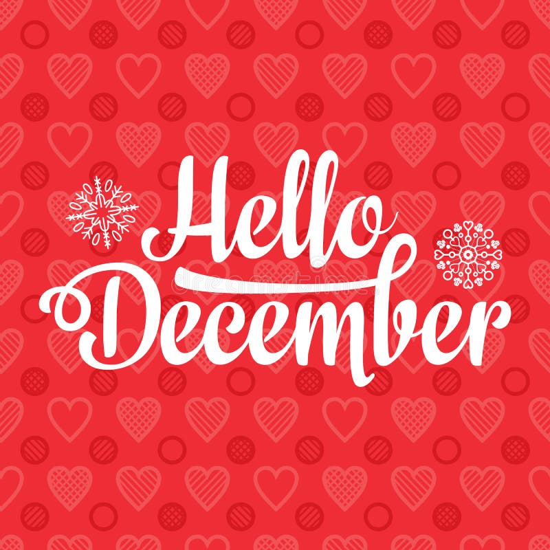 Hello December Card. Holiday Decor. Lettering Stock Vector ...