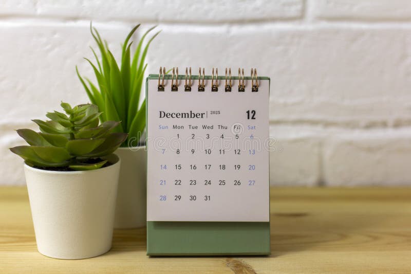 Hello, December 2025. Desktop Calendar for Planning on the Table. Stock ...