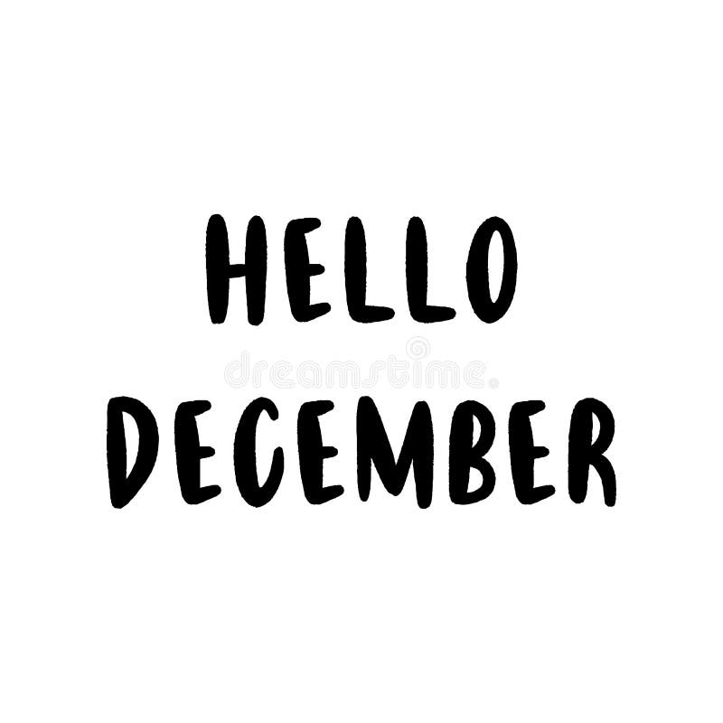 Hello December Text on Blue and Purple Watercolor Background Stock ...