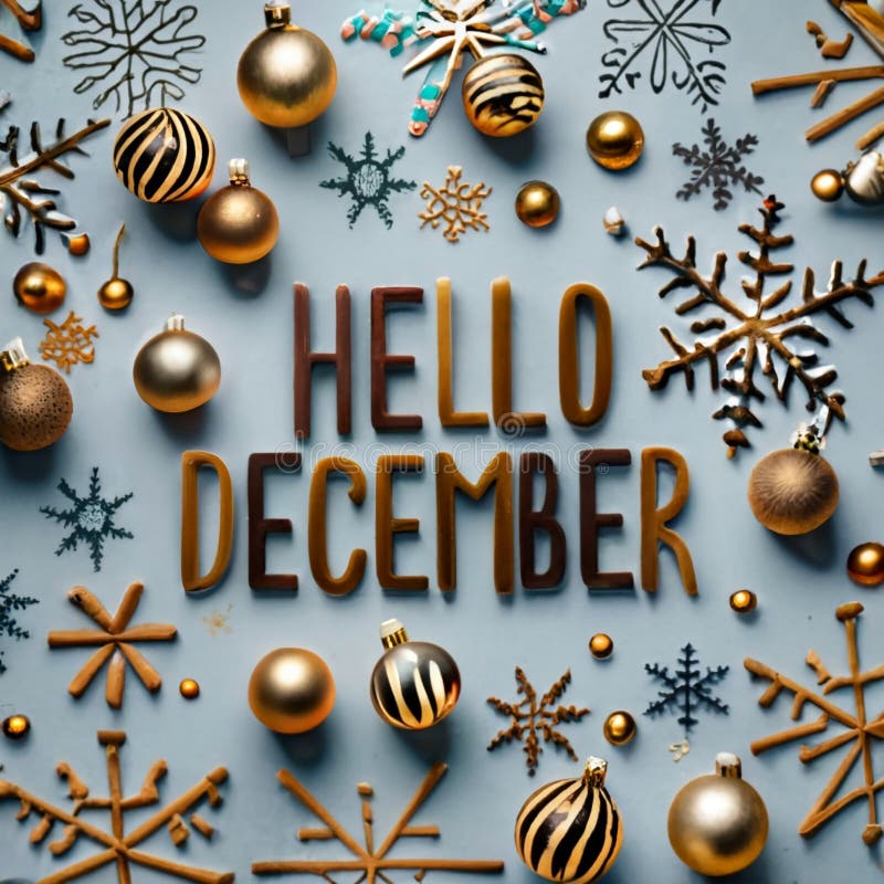 Hello December stock illustration. Illustration of xmas - 295893700