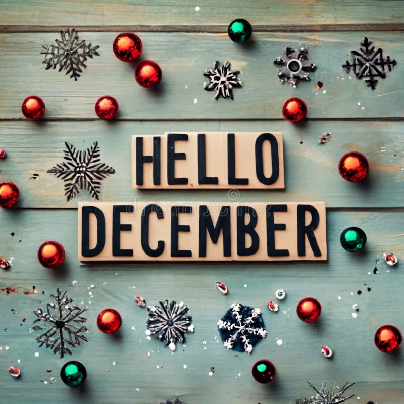 Hello December stock illustration. Illustration of flame - 295895019