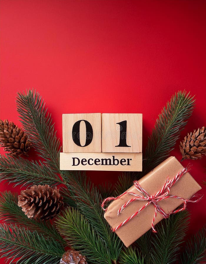 Hello December Poster Design Stock Illustration - Illustration of tree ...