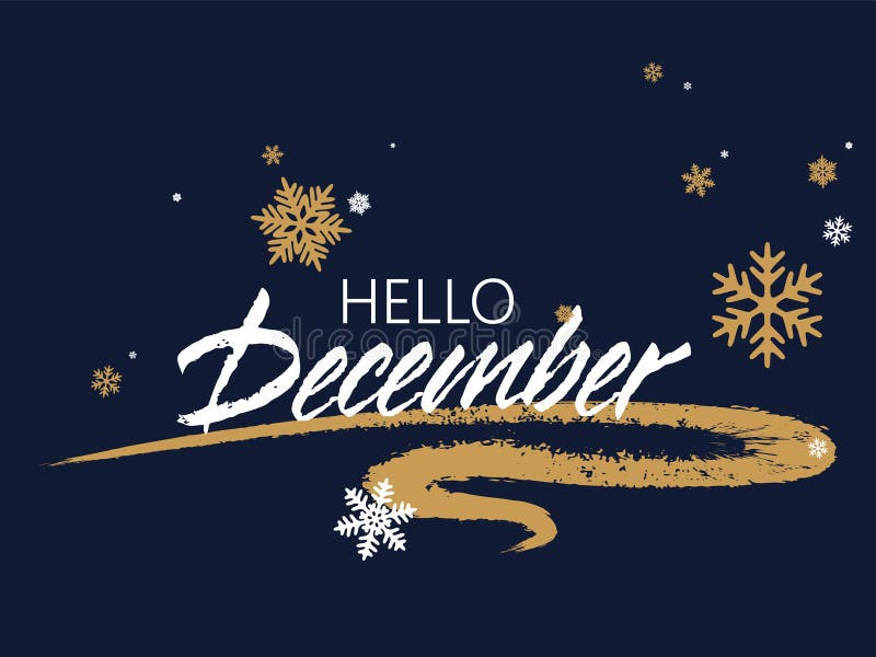 Hello December Typography Vector Poster Graphic Design Stock Vector ...