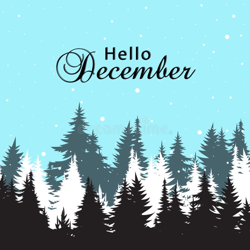 Hello December Vector Background Illustration Stock Vector ...