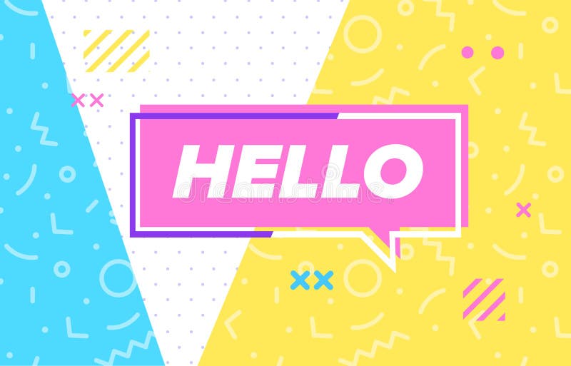 Hello in Design Banner. Vector Template for Web, Print, Presentation ...
