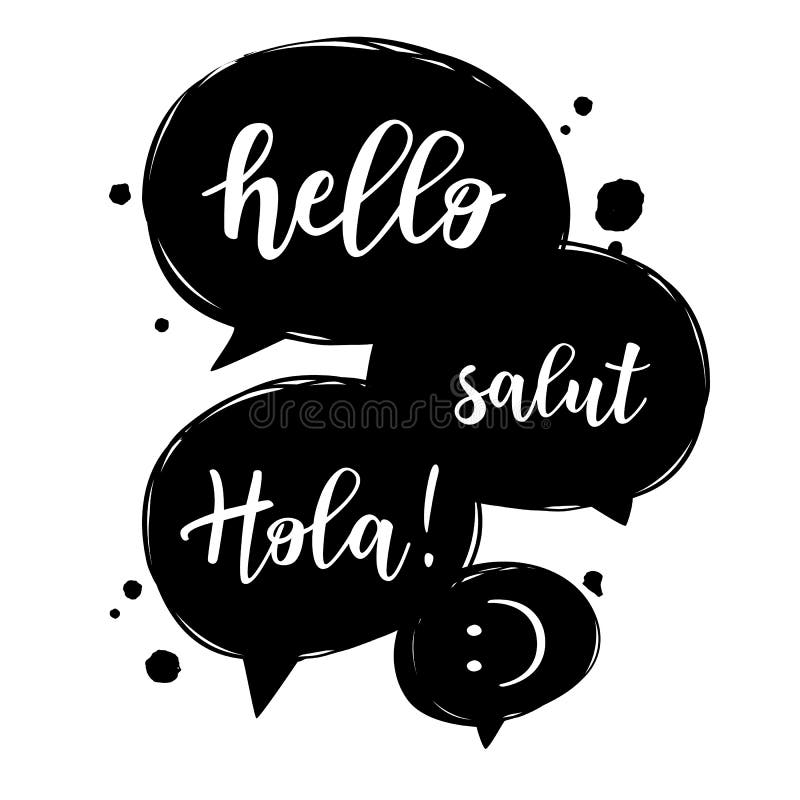 Hello Speech Bubble Different Languages Stock Illustrations – 487 Hello ...