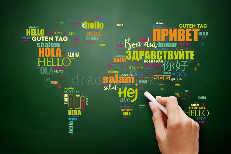 Hello In Different Languages Word Cloud Stock Image - Image of ...