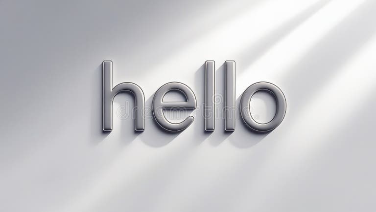 Minimalist Hello Text on White Shadow Background Ai Generated Stock ...