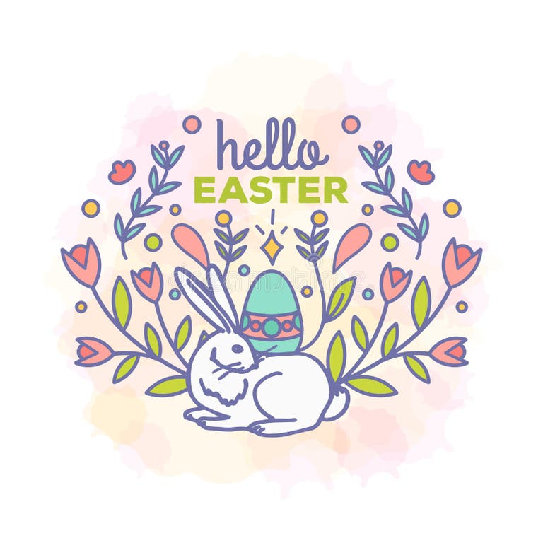 Hello easter card design stock vector. Illustration of decor - 87399595