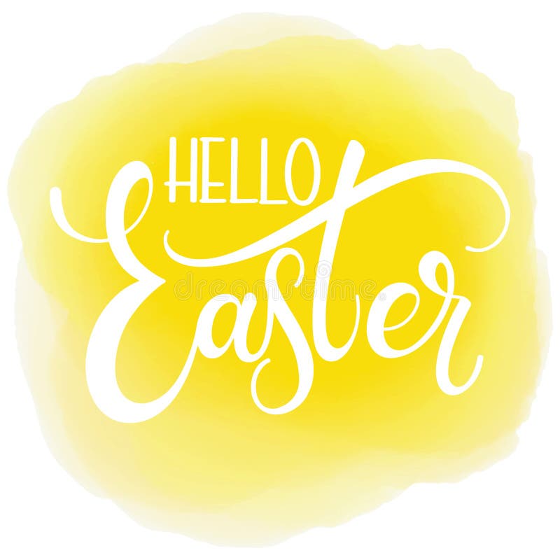 Hello Easter Colorful Lettering Stock Vector - Illustration of vintage ...