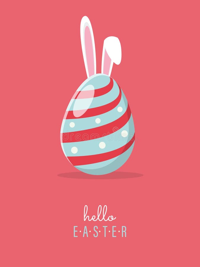 Hello Easter with Egg Easter. Stock Illustration - Illustration of ...