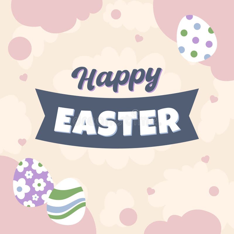Hello Easter Egg Hunting Poster Square Banner Stock Vector - Illustration of easter, penance ...
