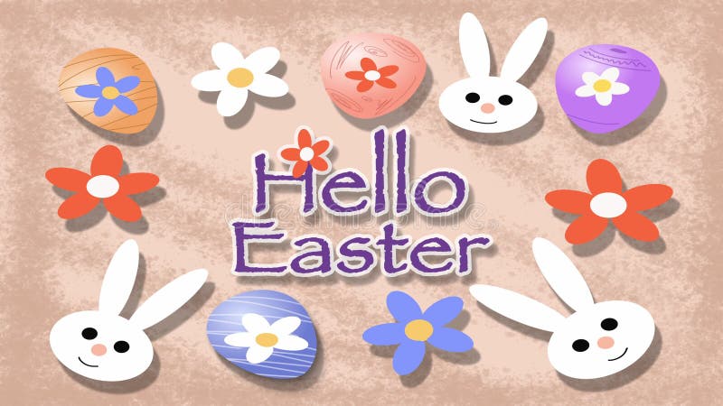 Hello Easter Video Screensaver Stock Video - Video of bunny, happy ...