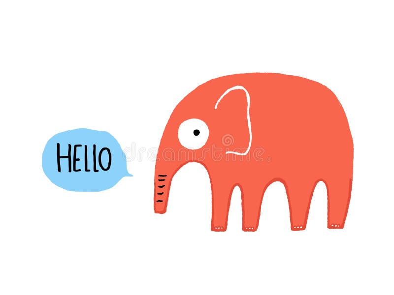 Hello Elephant stock vector. Illustration of isolated - 132236094