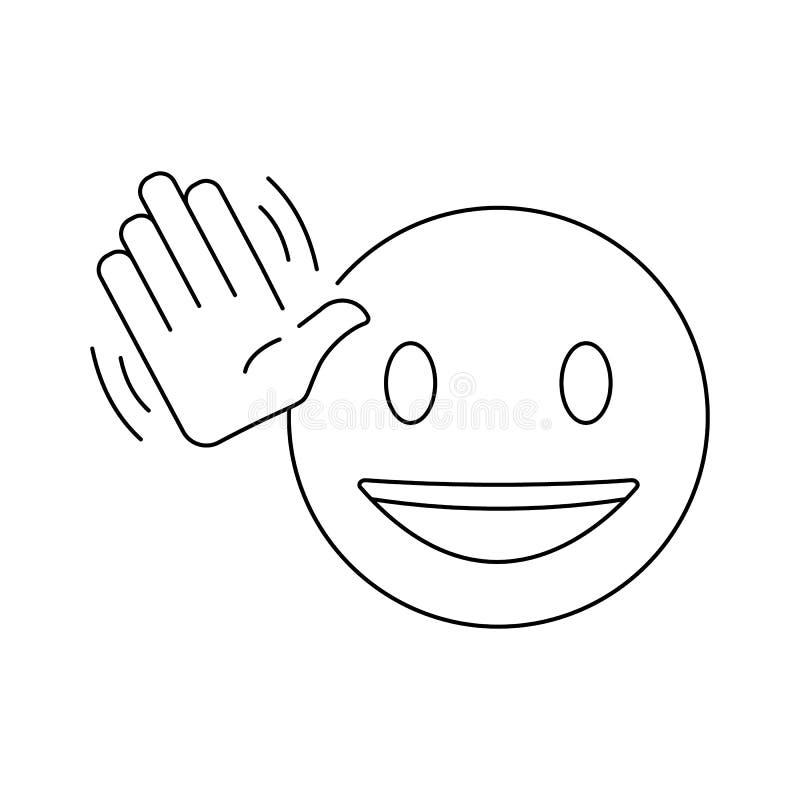 Hello Emoji Icon. Trendy Modern Flat Linear Vector Hello Emoji Icon on ...