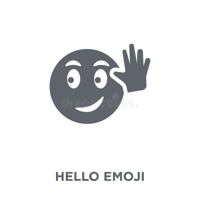 Hello-emojipictogram Van Emoji-inzameling Vector Illustratie ...