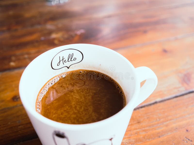 Hello espresso coffee. stock image. Image of closeup - 83821927
