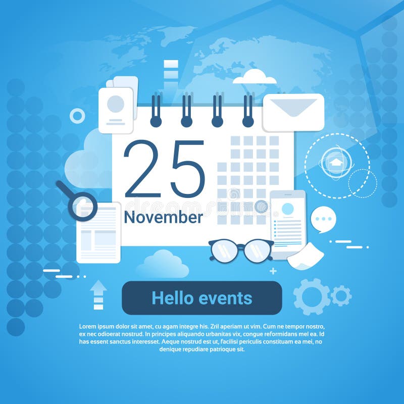 Hello Events Time Management Template Web Banner with Copy Space Stock ...