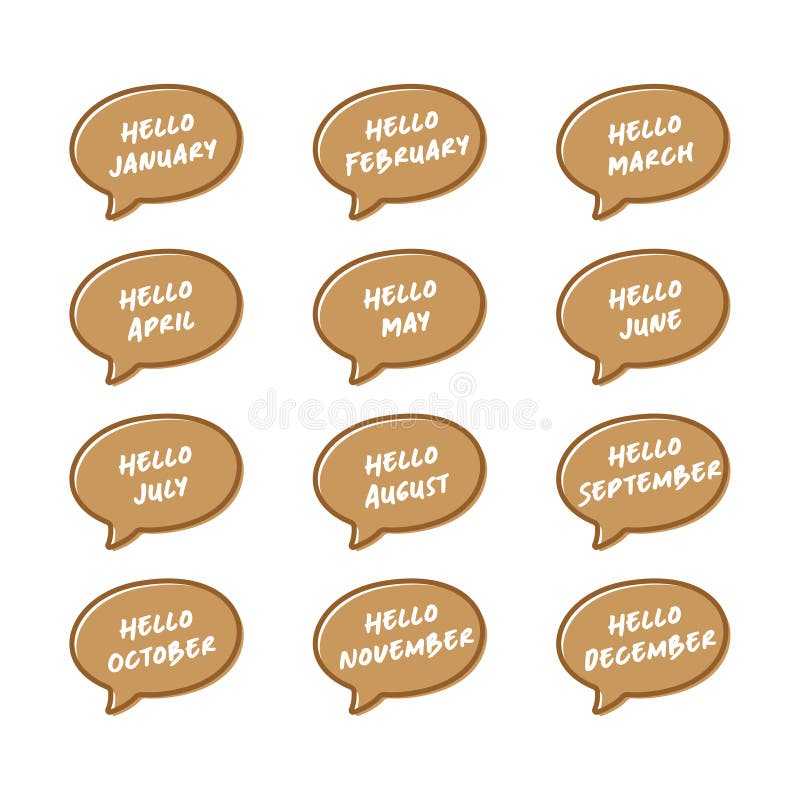 Set of Hello Speech Bubble or Dialogue Balloon Isolated Vector ...
