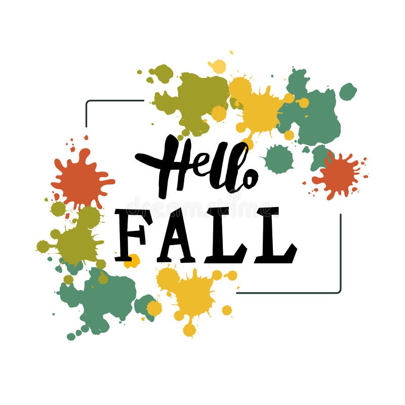 Hello Fall Banner with Paint Splash Stock Vector - Illustration of ...