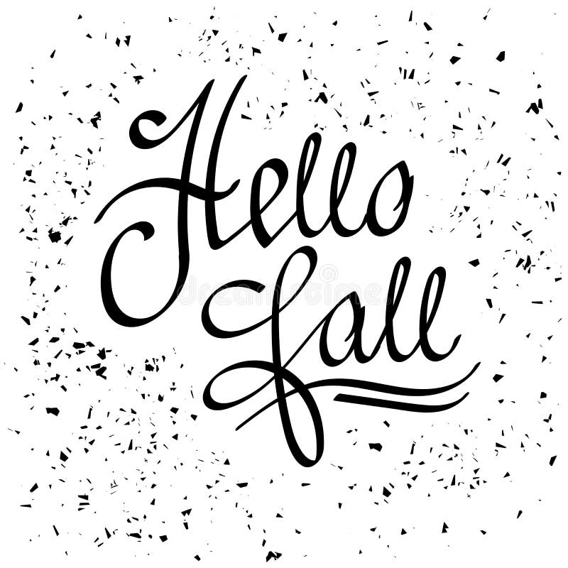 Hello Fall Calligraphy. Seasonal Lettering Stock Vector - Illustration ...