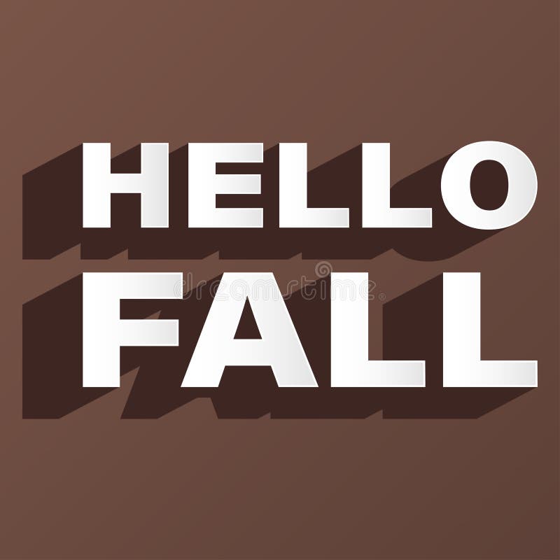 Hello Fall Creative Font Brown Background Vector Stock Illustration ...