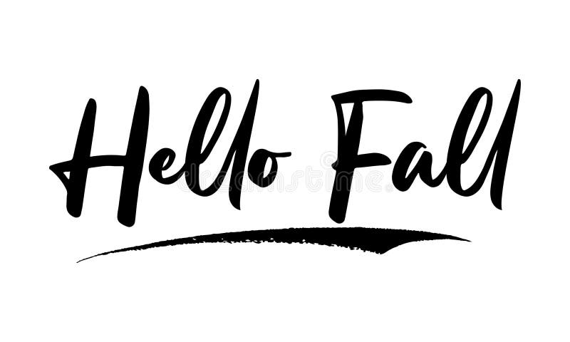 Hello Fall Elegant Bold Typography Text Lettering Vector Design Quote ...