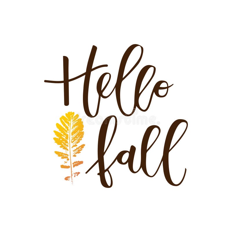 Hello Fall - Inscription And Fox Stock Vector - Illustration of card ...