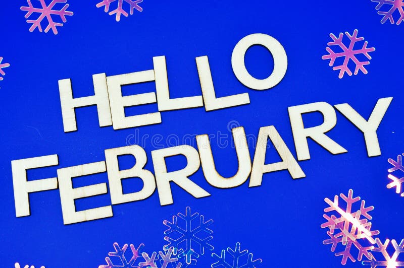 Hello february text stock image. Image of february, sign - 358821997