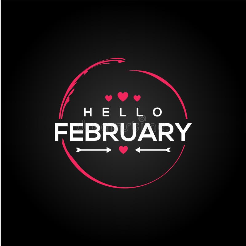 Hello February Vector Design Template Background Stock Vector ...