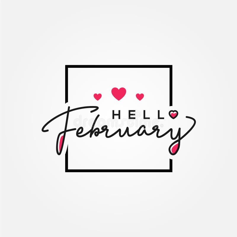 Hello February Hand Lettering Stock Vector - Illustration of print ...