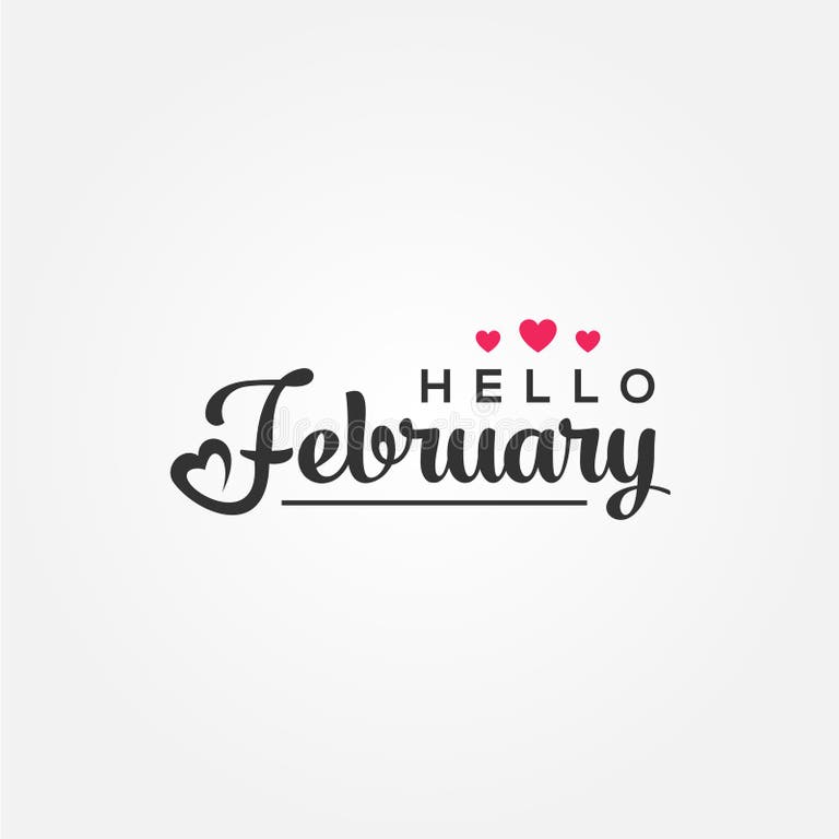Hello February Vector Design Template Background Stock Vector ...