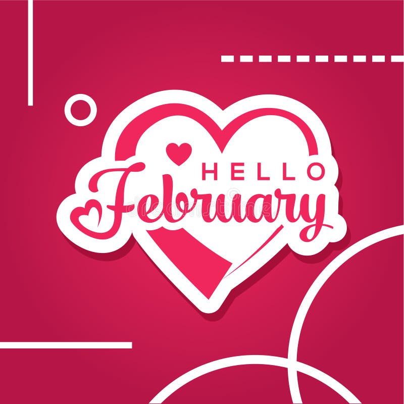 Hello February Vector Design Template Background Stock Vector ...