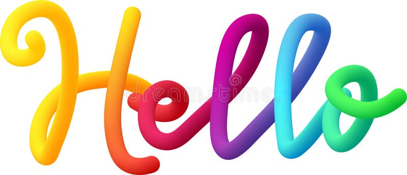Hello Fluid 3d Twist Text Made of Blended Colorful Circles Stock Vector ...