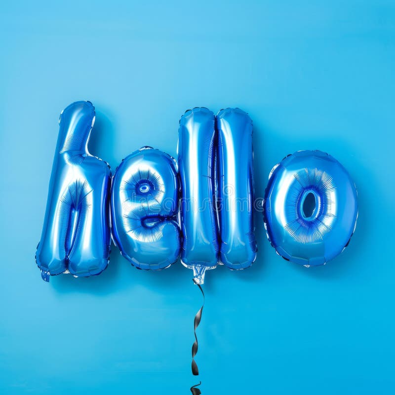 Hello Foil Helium Balloon Message Stock Illustration - Illustration of ...