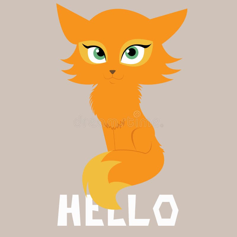 Hello, fox stock vector. Illustration of happy, hello - 66523825