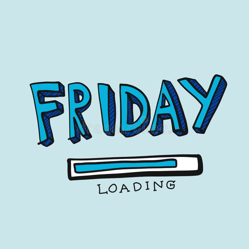 Friday Loading Comic Font Style Vector Stock Vector - Illustration of ...