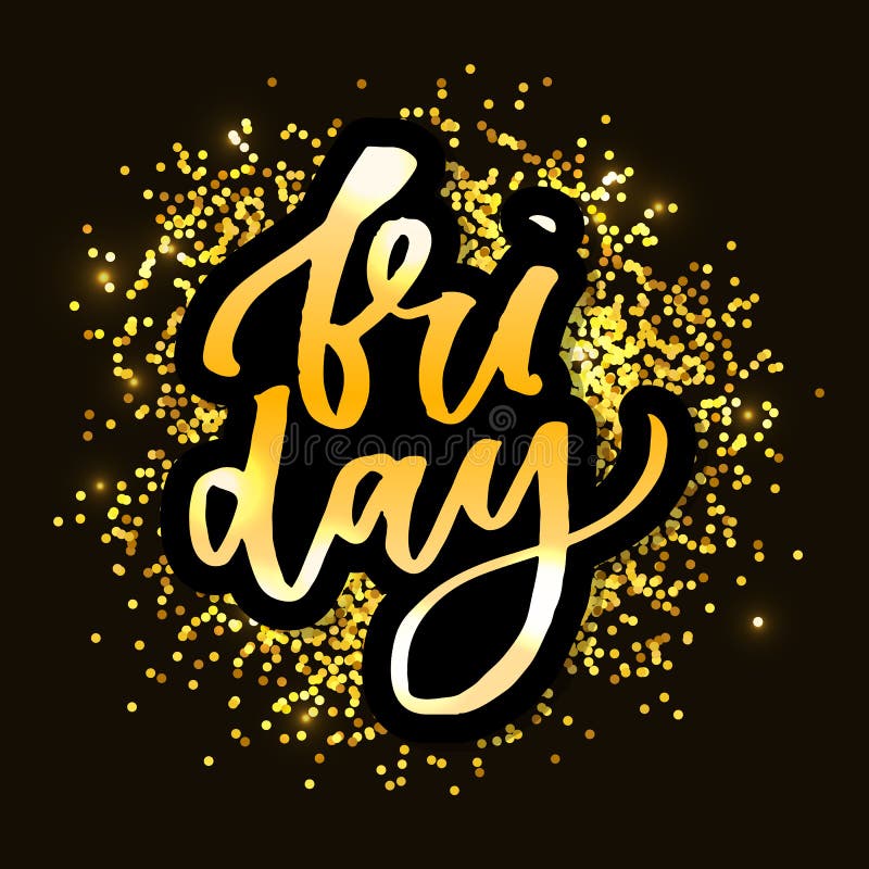 Hello, Friday - Hand Painted Ink Brush Pen Modern Calligraphy Stock ...