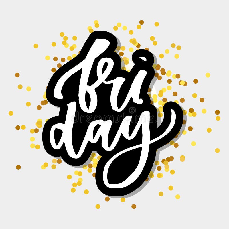 Hello, Friday - Hand Painted Ink Brush Pen Modern Calligraphy Stock ...