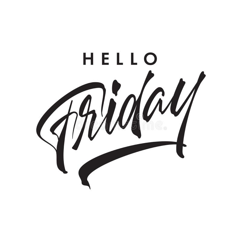 Hello Friday Text On Blue Watercolor Background Stock Illustration ...